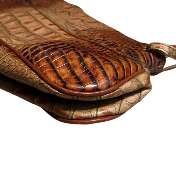 Brahmin Kathleen Melbourne Toasted almond Croc Leather Embossed ...